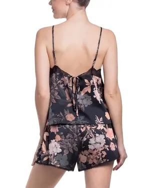 MIDNIGHT BAKERY Stretch Satin Camisole & Shorts Set