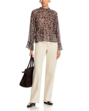 Aqua Mock Neck Bell Sleeve Top Exclusive