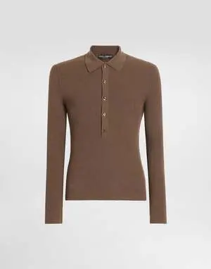 Dolce & Gabbana Ribbed Wool Polo Shirt