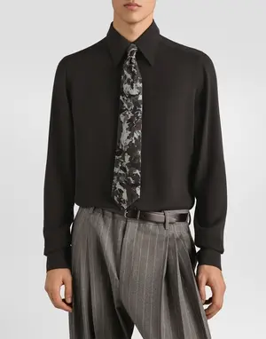 Dolce & Gabbana Abstract Print Twill Neck Tie