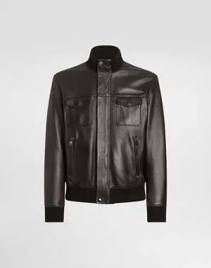 Dolce & Gabbana Lambskin Bomber Jacket - Brown
