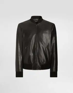 Dolce & Gabbana Calfskin Leather Bomber Jacket