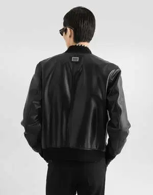 Dolce & Gabbana Calfskin Leather Bomber Jacket