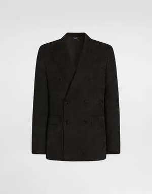 Dolce & Gabbana Sicilia Light Double-breasted Brocade Jacket - Black