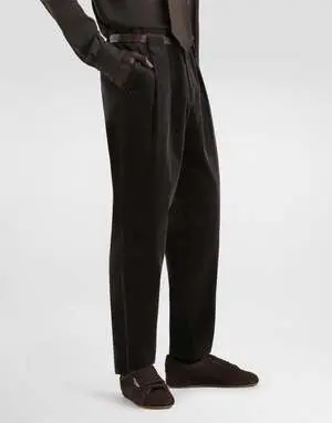 Dolce & Gabbana Velvet Pleated Trousers
