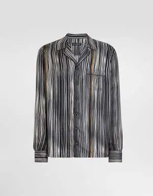 Dolce & Gabbana Stripe-print Hawaii Silk Twill Shirt
