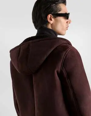 Dolce & Gabbana Suede Shearling Hooded Jacket