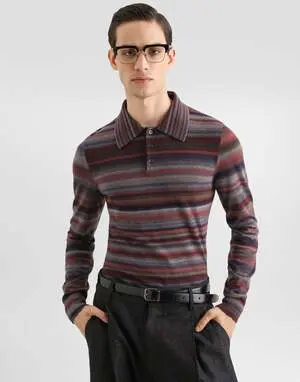 Dolce & Gabbana Striped Wool Polo Shirt