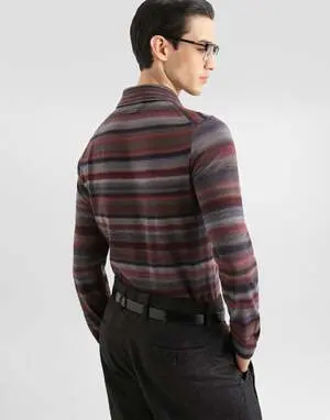 Dolce & Gabbana Striped Wool Polo Shirt