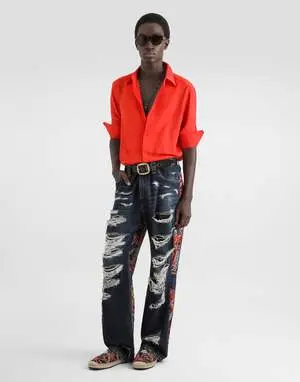 Dolce & Gabbana Crêpe De Chine Silk Martini Shirt