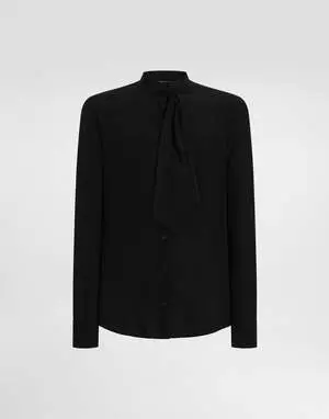 Dolce & Gabbana Crêpe De Chine Martini Shirt - Black