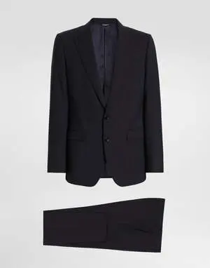 Dolce & Gabbana Single-breasted Martini Light Wool Gabardine Suit - Blue