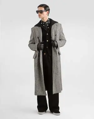Dolce & Gabbana Double-breasted Herringbone Wool Coat