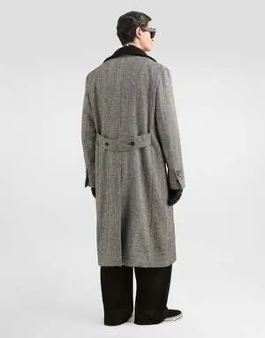 Dolce & Gabbana Double-breasted Herringbone Wool Coat