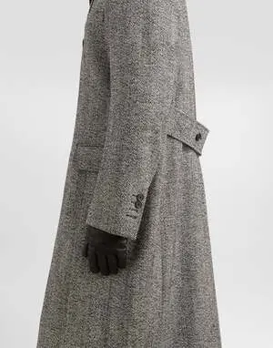 Dolce & Gabbana Double-breasted Herringbone Wool Coat