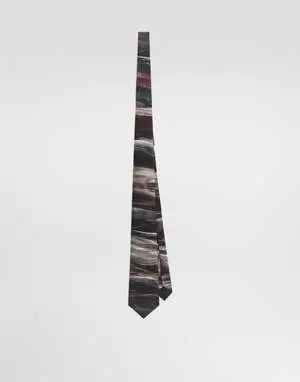 Dolce & Gabbana Abstract Print Silk Neck Tie - Multicolor