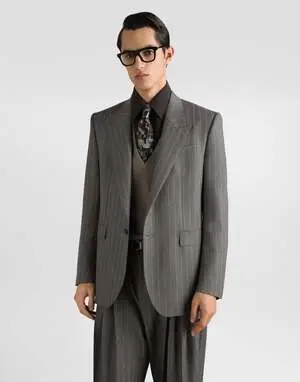 Dolce & Gabbana Palermo Single-breasted Pinstripe Wool Jacket