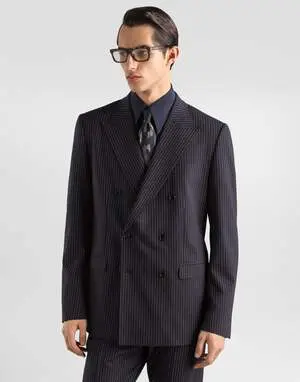 Dolce & Gabbana Martini Light Double-breasted Pinstriped Wool Jacket