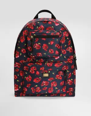 Dolce & Gabbana Poppy-print Nylon Backpack