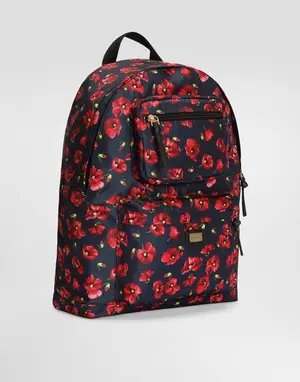 Dolce & Gabbana Poppy-print Nylon Backpack