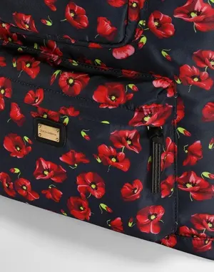 Dolce & Gabbana Poppy-print Nylon Backpack