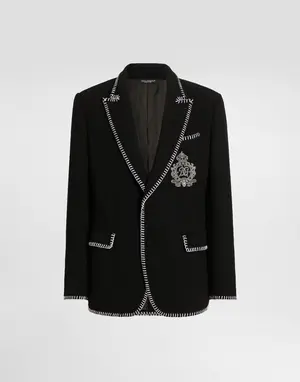 Dolce & Gabbana Tweed Single-breasted Jacket With Embroidery