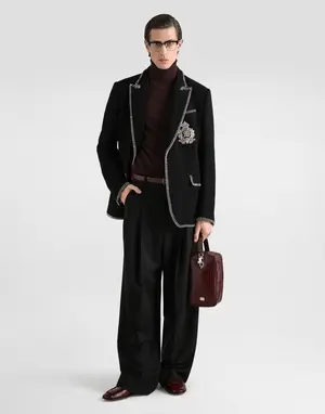 Dolce & Gabbana Tweed Single-breasted Jacket With Embroidery