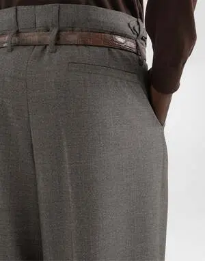 Dolce & Gabbana Virgin Wool Wide-leg Trousers