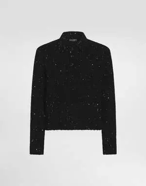 Dolce & Gabbana Knit Polo Shirt With Sequins