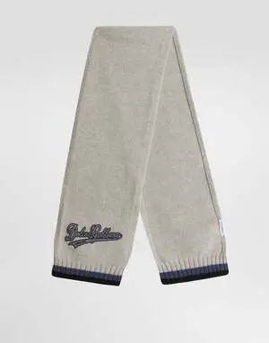 Dolce & Gabbana Knit Scarf With Logo - Beige