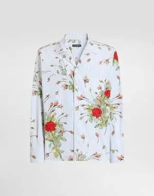 Dolce & Gabbana Small Rose-print Poplin Hawaii Shirt
