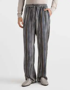 Dolce & Gabbana Stripe-print Silk Twill Vanity Trousers