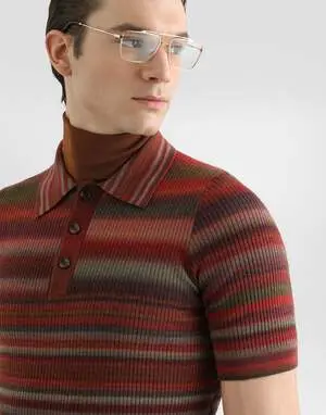 Dolce & Gabbana Striped Wool Polo Shirt