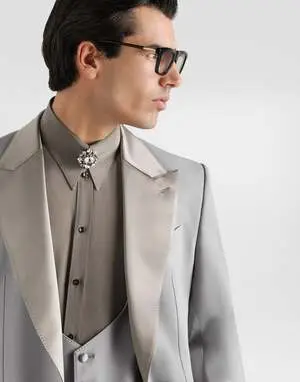 Dolce & Gabbana Sicilia Light Single-breasted Micro-rib Tuxedo Jacket