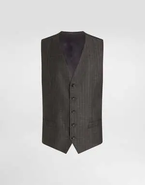 Dolce & Gabbana Pinstripe Wool Vest - Multicolor