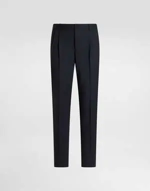 Dolce & Gabbana Wool Gabardine Trousers - Blue