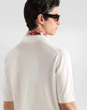 Dolce & Gabbana Silk Knit Polo Shirt
