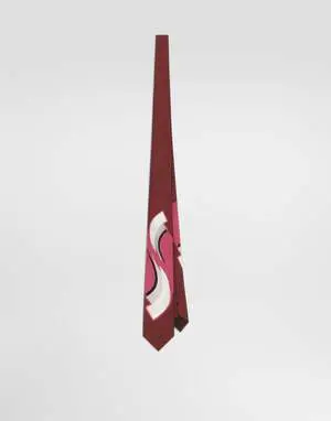 Dolce & Gabbana Vintage Print Twill Neck Tie - Brown