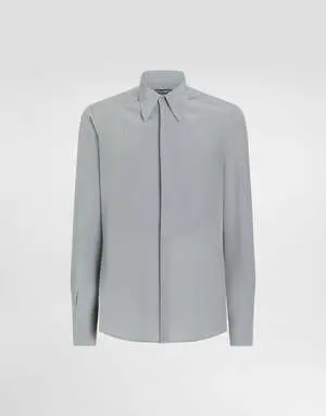 Dolce & Gabbana Crêpe De Chine Gold Shirt - Grey