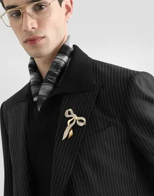 Dolce & Gabbana Bow Brooch With Rhinestones