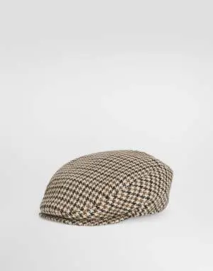Dolce & Gabbana Houndstooth Wool Flat Cap