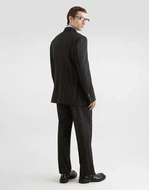 Dolce & Gabbana Sicilia Double-breasted Pinstriped Virgin Wool Jacket
