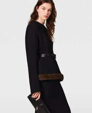 Stella McCartney Layered Sable Midi Dress - Black