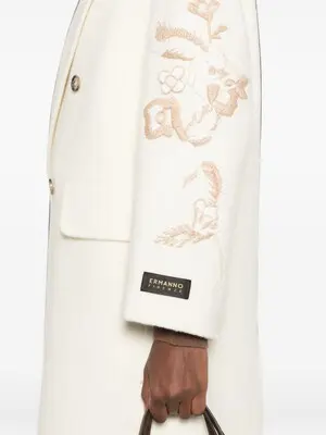 Ermanno Scervino Wool Double-breasted Embroidered Coat