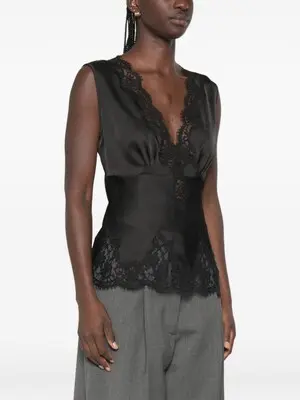Ermanno Scervino Lace Trim V-neck Tank Top