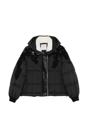 Ermanno Scervino Quilted Down Jacket With Floral Appliqu