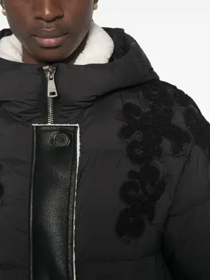 Ermanno Scervino Quilted Down Jacket With Floral Appliqu