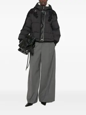 Ermanno Scervino Quilted Down Jacket With Floral Appliqu