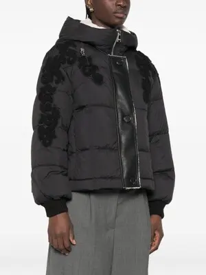 Ermanno Scervino Quilted Down Jacket With Floral Appliqu