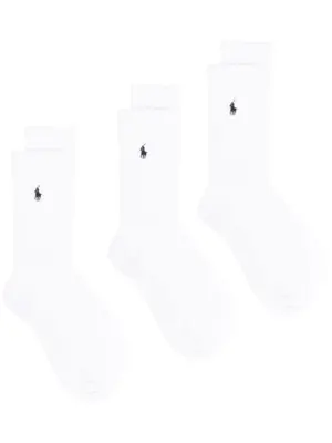 Polo Ralph Lauren Set Of 3 Crew Socks With Embroidered Logo